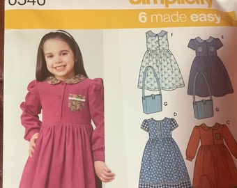 Simplicity 2171 Girls' Dress, Top, Pants, Bag, Hairband Pattern ...