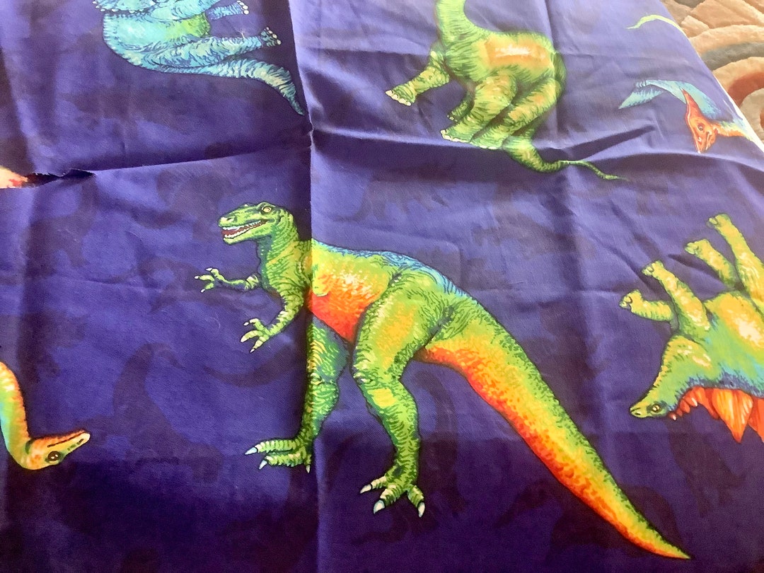 Cranston Village Dinosaurs Print Cotton Fabric Remnant 16 by 45 Wide ...