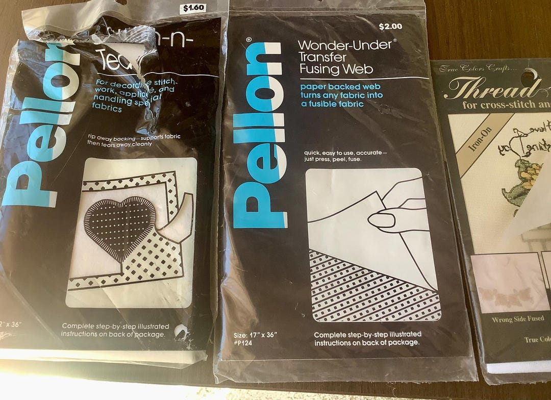 Thread Lock, Pellon Wonder Under. Fusing Web, Pellon Stitch & Tear Open ...