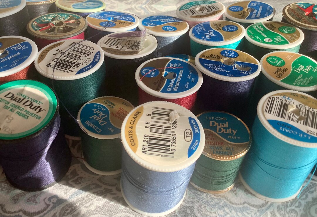 35 Coats & Clark Dual Duty Thread Spools Some Full Some - Etsy