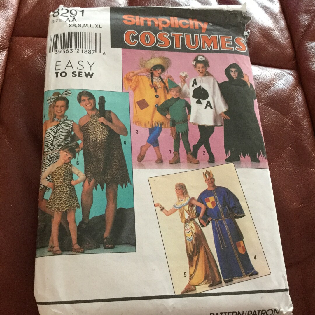 Simplicity 8291 | Costume | Size Xsmall-xlarge | Uncut | Caveman ...