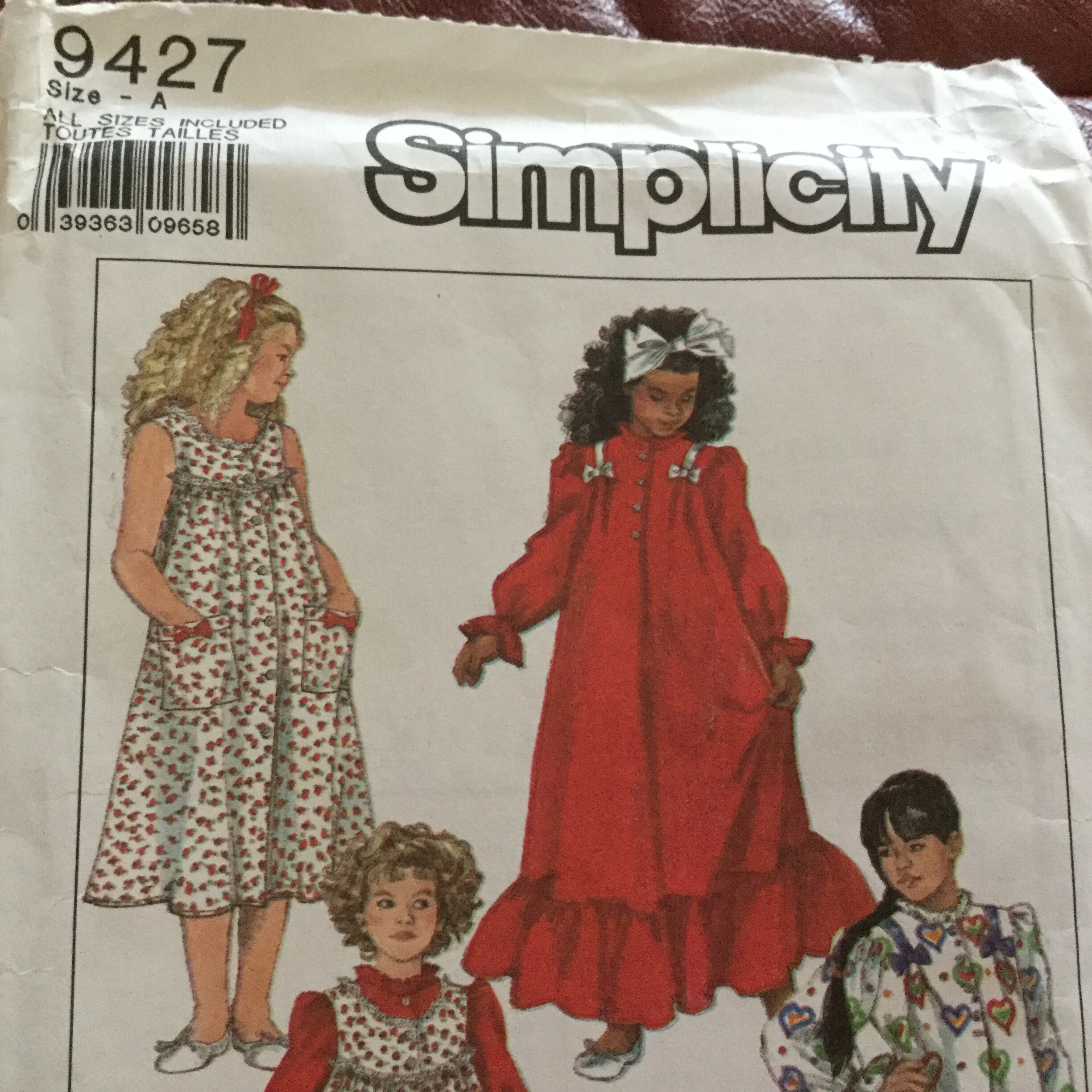 Simplicity 9427 Girls Nightgown Pinafore and Pajamas - Etsy