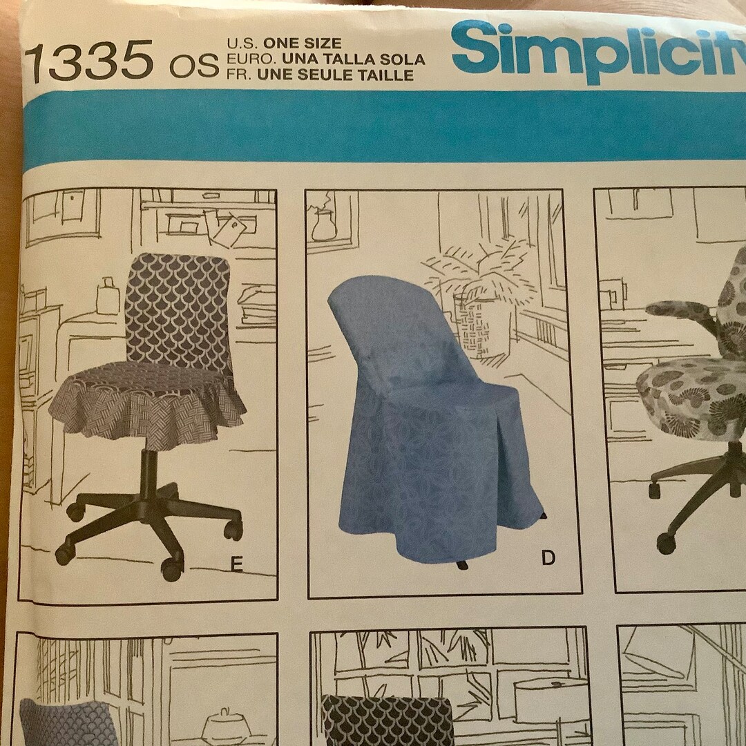 Simplicity 1335 | Chair Covers Pattern - Desk Chair, IKEA Barstool ...