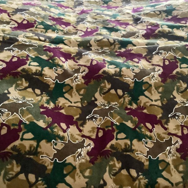 Moose Print Fabric - Etsy