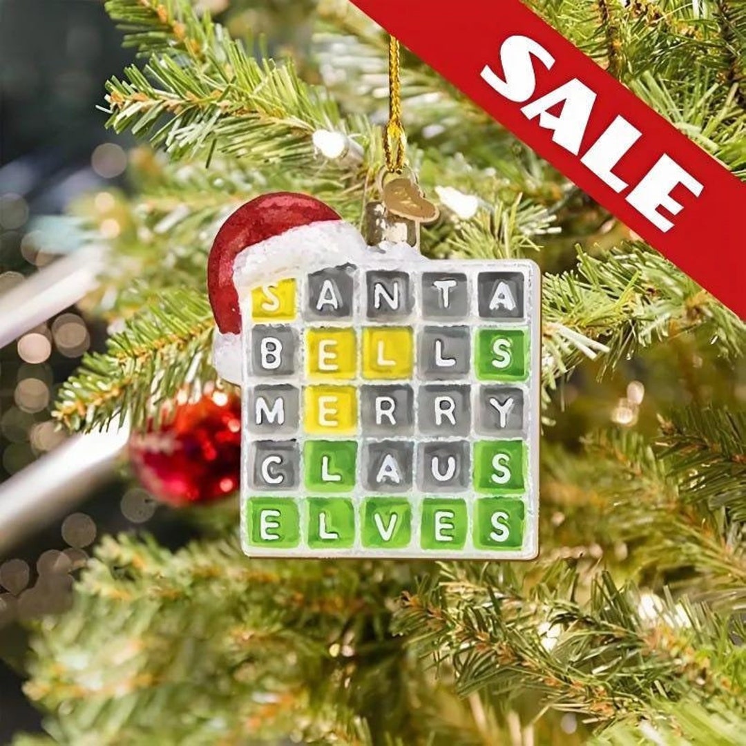 Wordle Ornament, Wordle 2D Christmas Gift, Funny Wordle Lover Gift 2024 ...