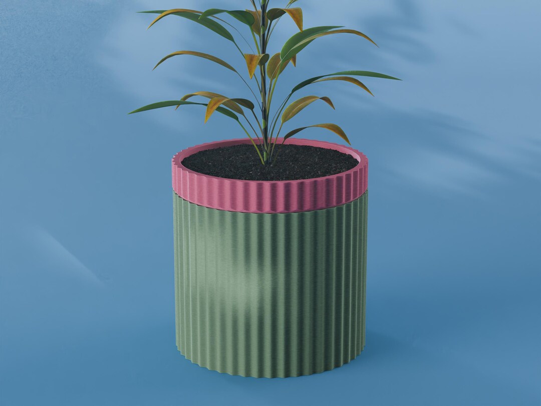 Mizu Planter Pot, Wavy 3D Print STL File | Small, Medium, Large | Self ...