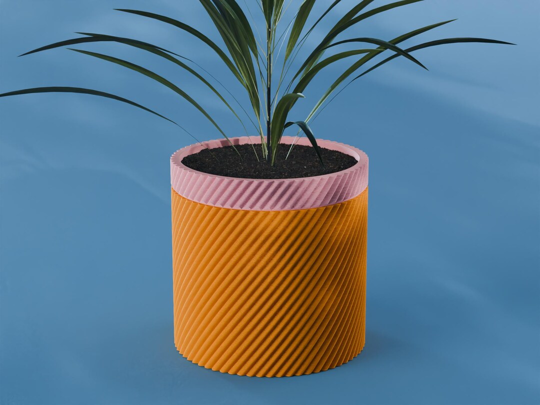 Mizu Planter Pot, Scalloped Diagonal 3D Print STL File | Small, Medium ...