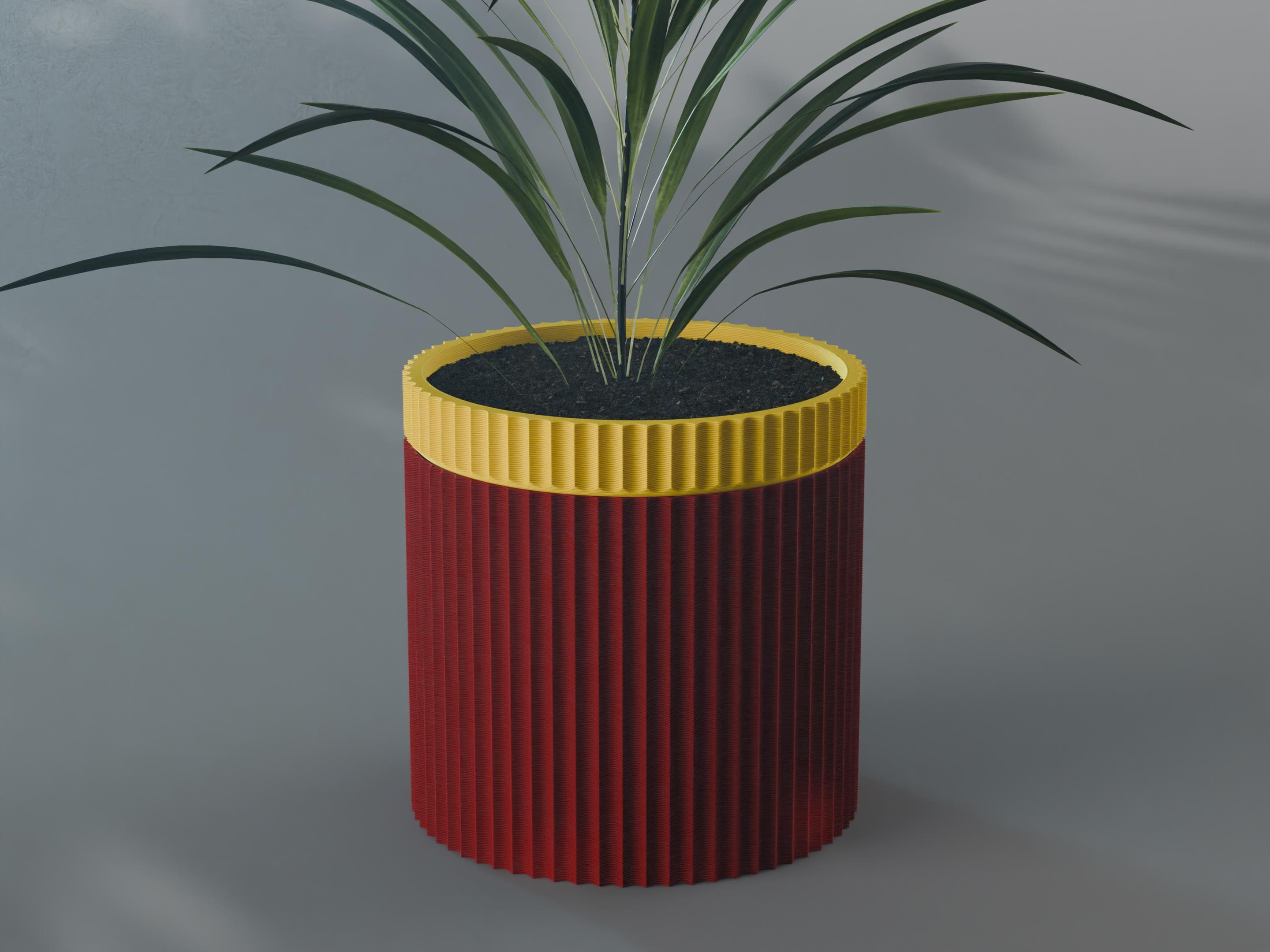 Mizu Planter Pot 3D Print STL File, Scalloped Reverse Small, Medium ...