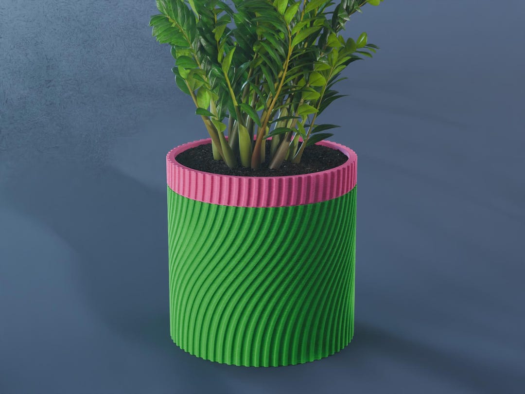Mizu Planter Pot, Striped Bezier 3D Print STL File | Small, Medium ...