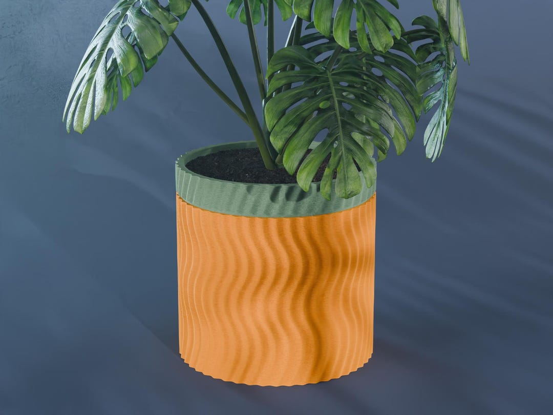 Mizu Planter Pot, Wavy Sine 3D Print STL File | Small, Medium, Large ...