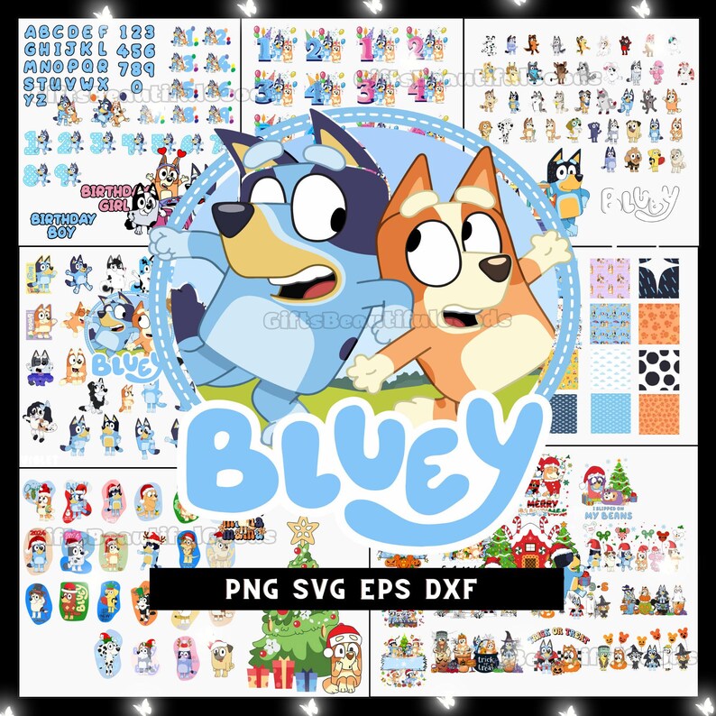 1100 Mega Bluey Birhtday Bundle, Bluey Cut Files for Cricut, Bluey ...