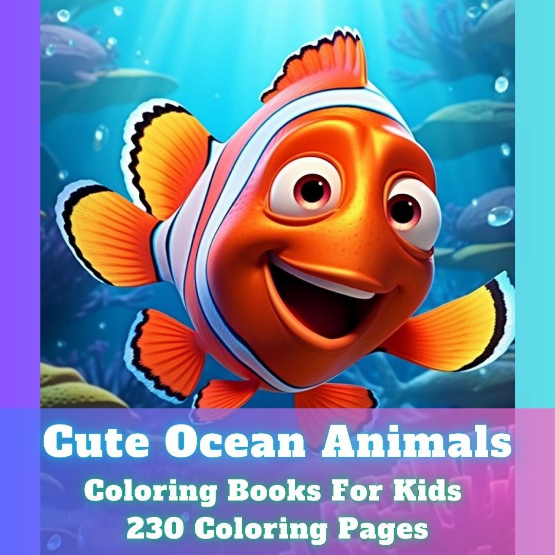 230 Cute Ocean Animals Coloring Book, Cute Animals Coloring Pages ...