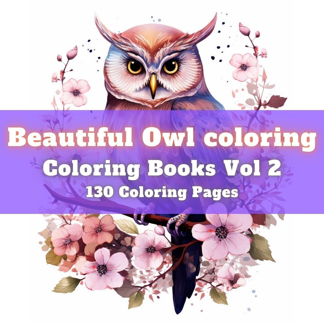 Vol 2 130 Owl Coloring Pages, Printable Coloring Book PDF, Coloring ...