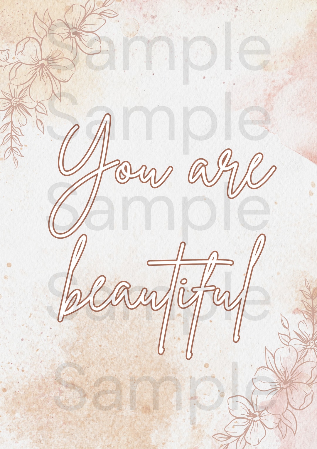 You Are Beautiful Printable Inspirational Home Decor Wall Art Poster - Etsy