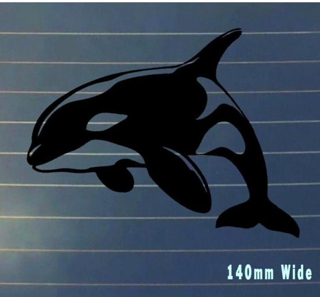 Orca Killer Whale Decal Silhouette Laptop Car Sticker Black Vinyl ...
