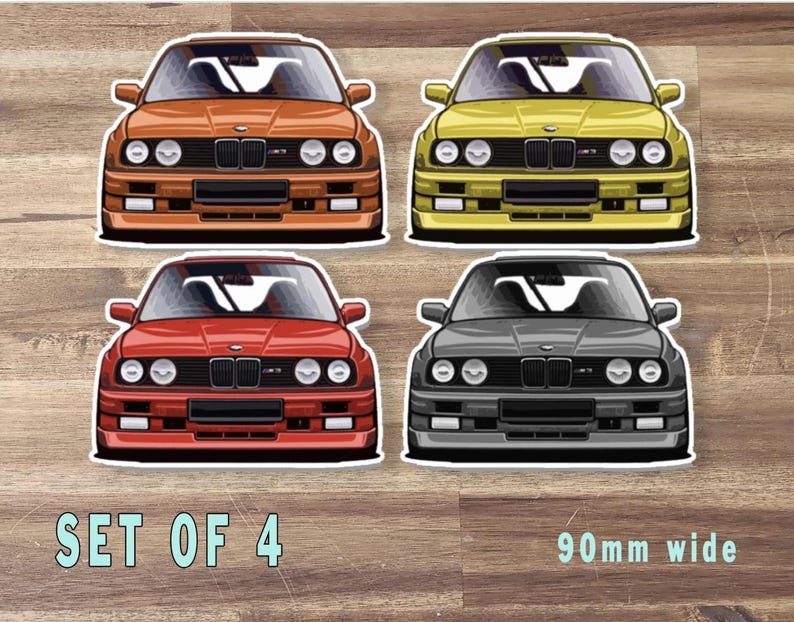 BMW E30 Car Stickers Vinyl Decal - Set of 4 - Etsy Australia