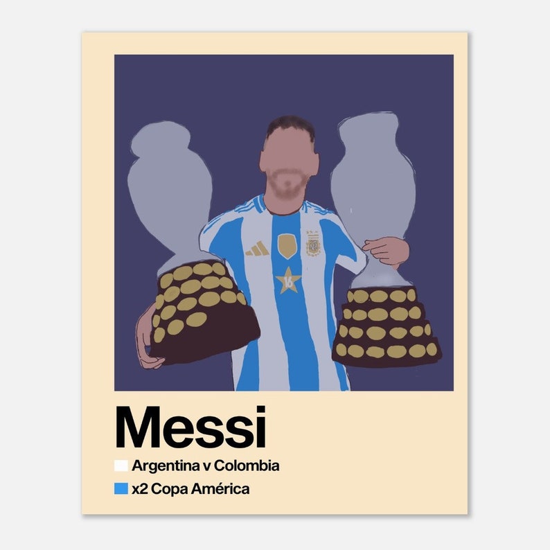 Messi Argentina Copa America 2024 Soccer Poster Classic Semi-glossy ...