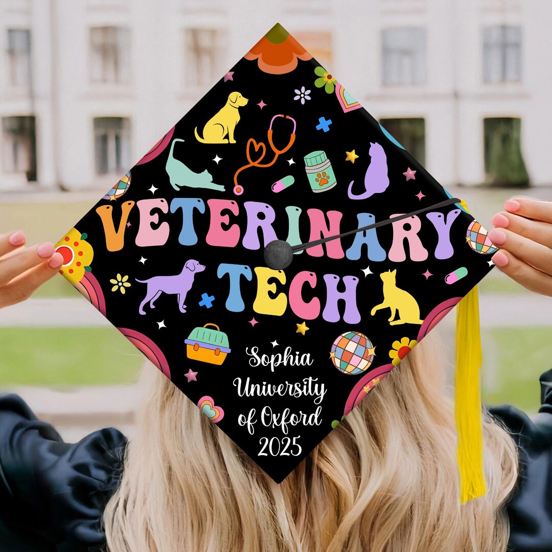 Custom Vet Graduation Cap Topper, Vet Assistant Grad Cap Topper ...