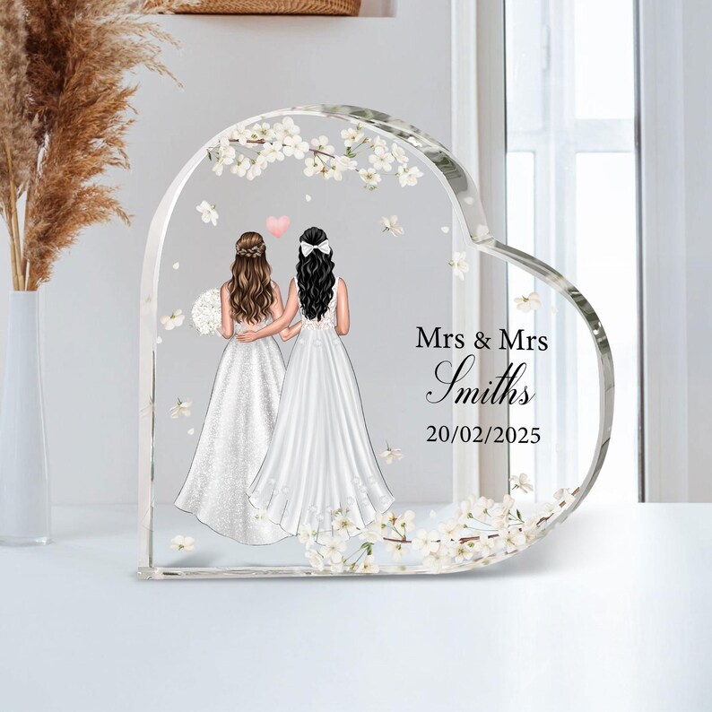 Custom Lesbian Wedding Cake Topper, LGBTQ Wedding Cake Topper Acrylic ...
