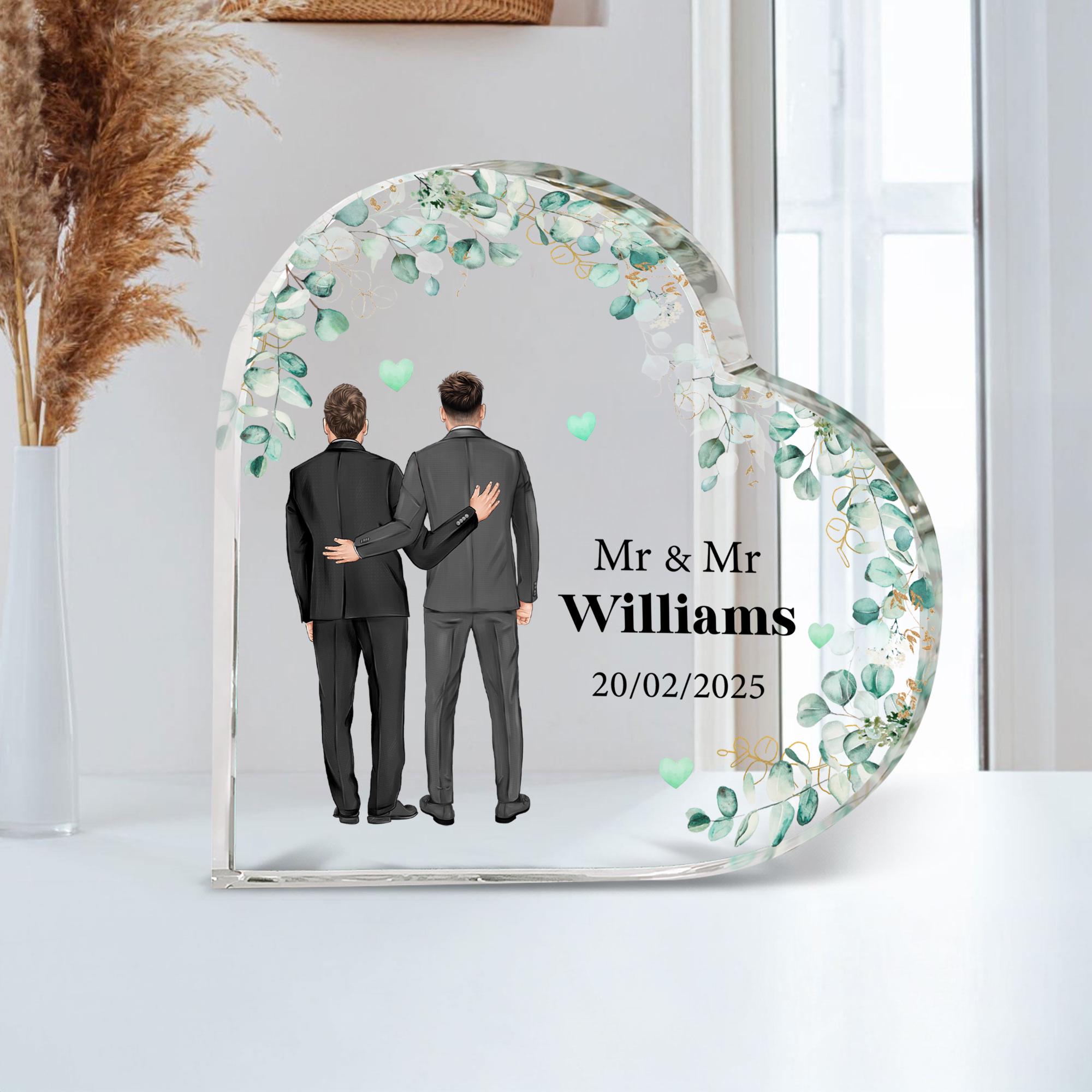 Custom Gay Wedding Cake Topper, LGBTQ Wedding Cake Topper Acrylic Block ...