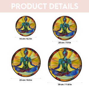 Yoga Faux Stained Glass Suncatcher, Yoga Window Hanging for Yoga ...