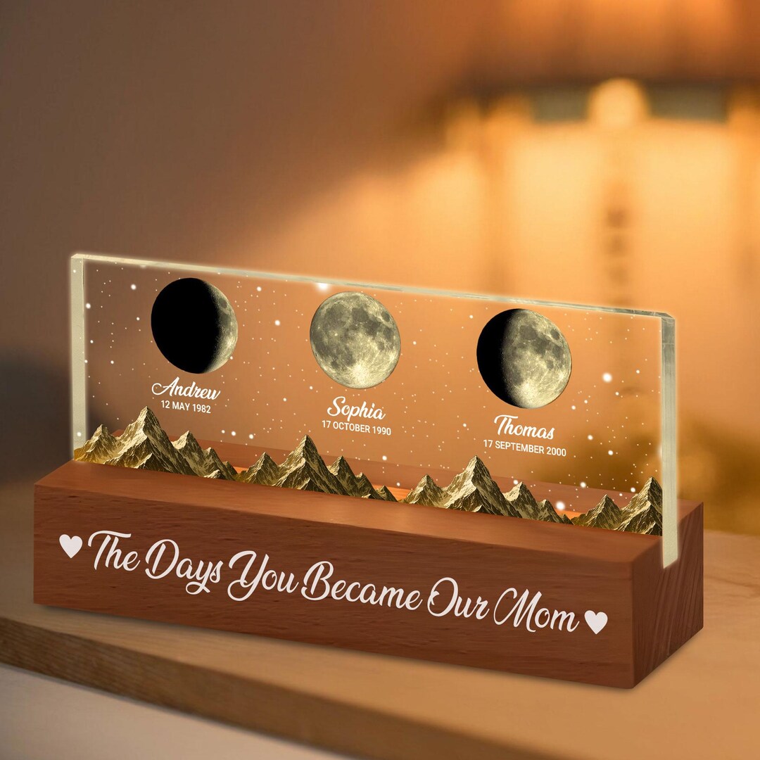 Personalized Moons Phase With Kids Names, Custom Moons Phase Night ...