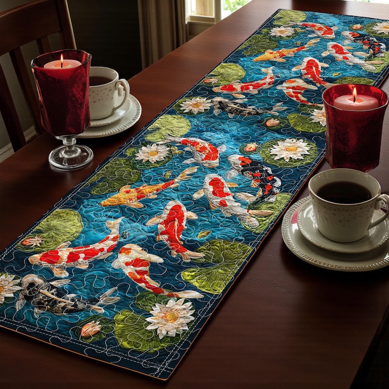 Quilted Asian Table Runner - Etsy