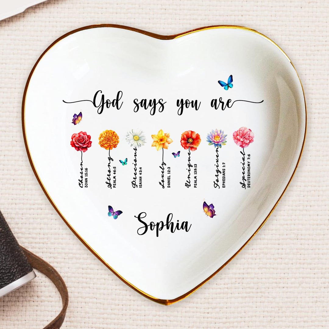 Custom Christian Faith - Bible Verse Jewelry Ceramic Ring Dish for ...