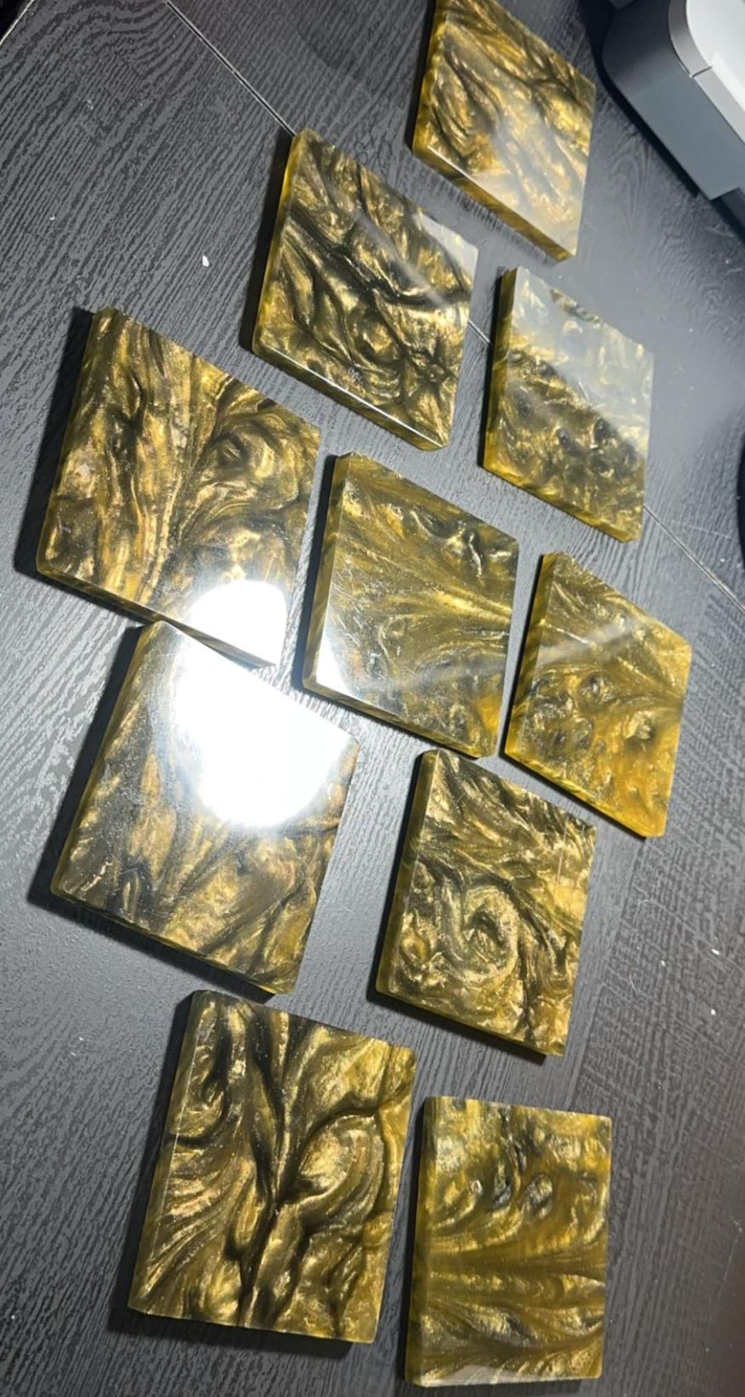 Set of 5 Coasters. Epoxy Coasters. Resin Coasters. Mica Powder Coasters ...