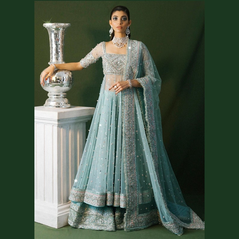 Woman Wedding Reception Dress , Woman Wedding Sharara Set , Indian ...