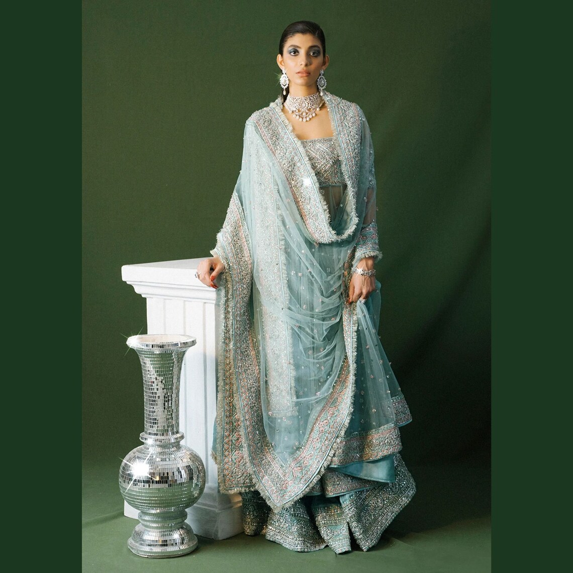 Woman Wedding Reception Dress , Woman Wedding Sharara Set , Indian ...