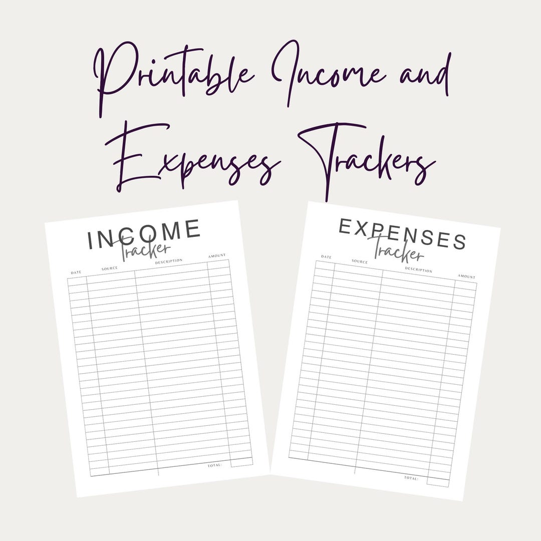 Minimalist Income & Expense Tracker | Printable Budget Sheets | Instant ...