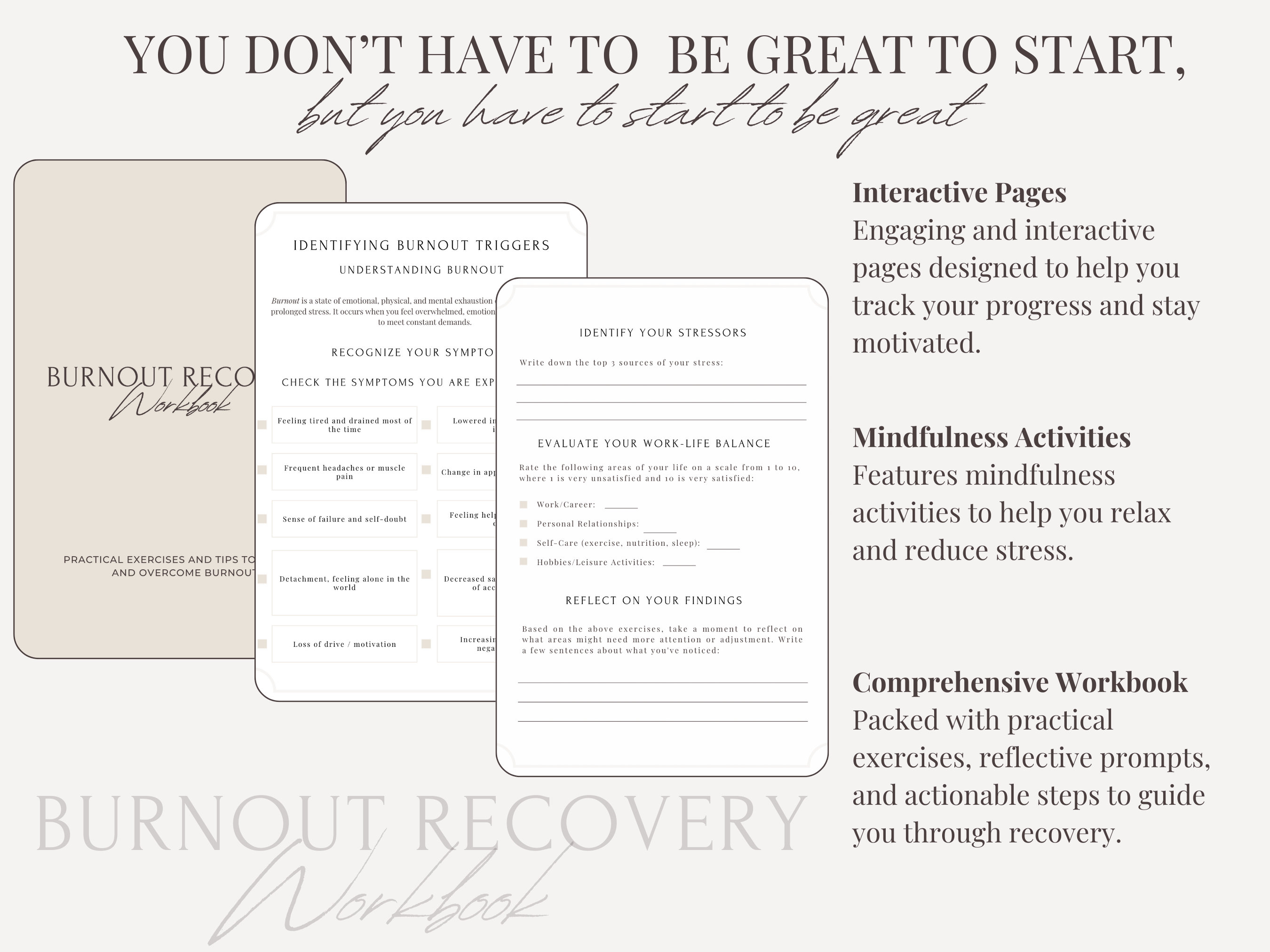 Ultimate Burnout Recovery Planner & Workbook: Structured Guide for ...