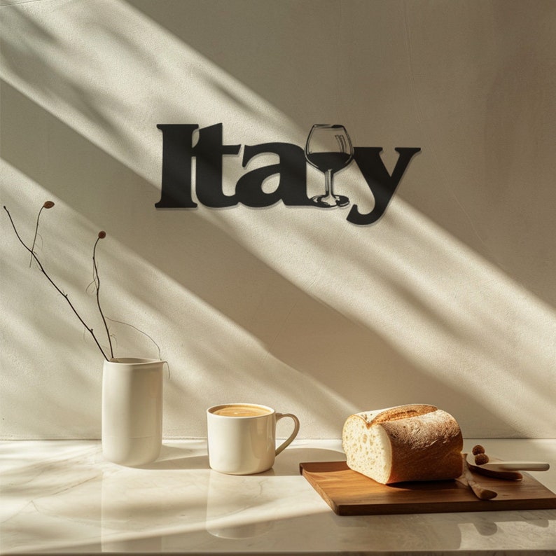 Handcrafted Italy Script Metal Wall Hanging Italian Language Inspired ...