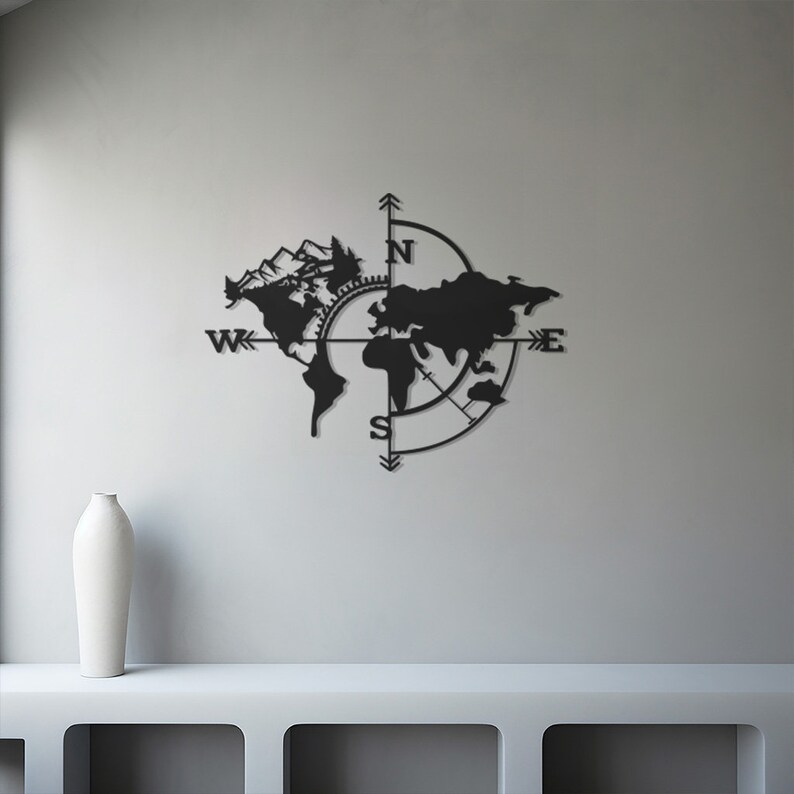 Compass Rose Decor-pirate Metal Wall Art-nautical Compass-metal Compass ...