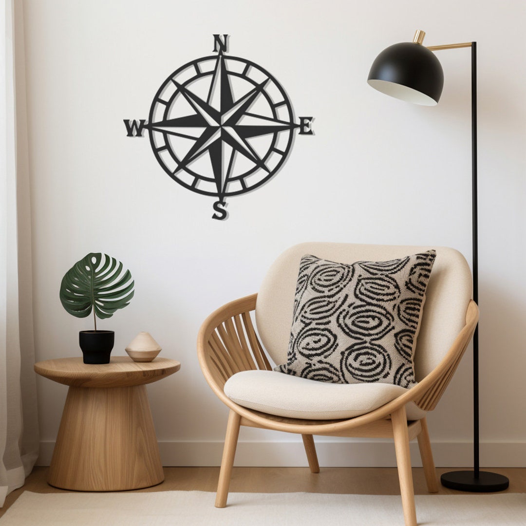 Compass Rose Decor-pirate Metal Wall Art-nautical Compass-metal Compass ...