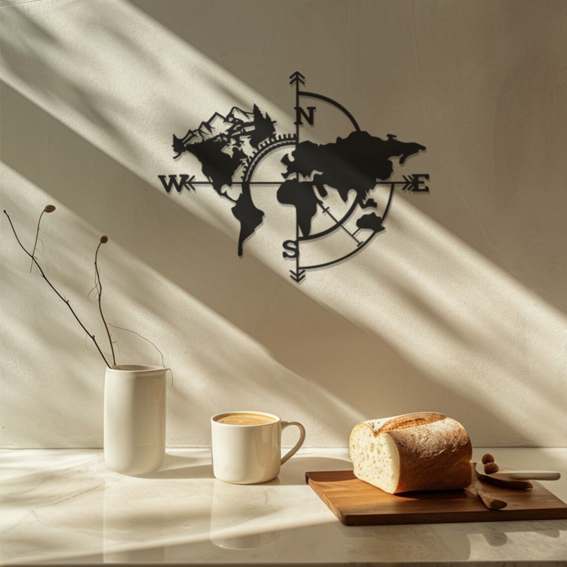 Compass Rose Decor-pirate Metal Wall Art-nautical Compass-metal Compass ...