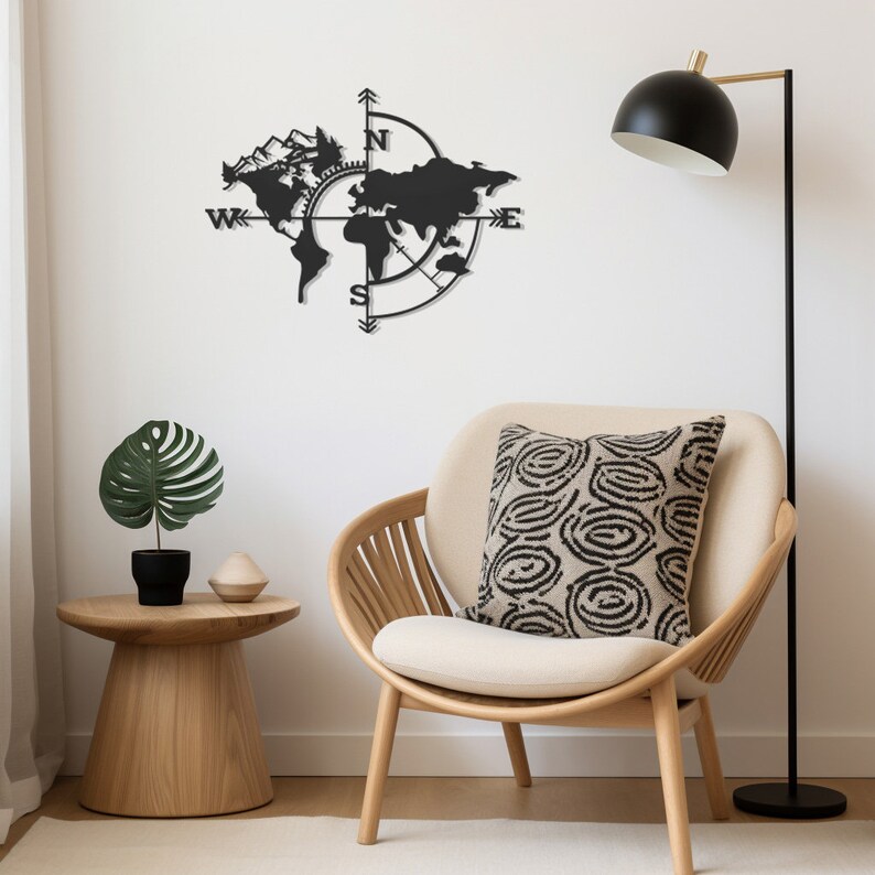 Compass Rose Decor-pirate Metal Wall Art-nautical Compass-metal Compass ...