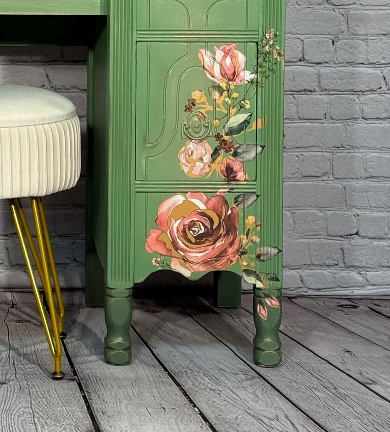 Sold***antique Vanity With Original Mirror and Coordinating Stool - Etsy