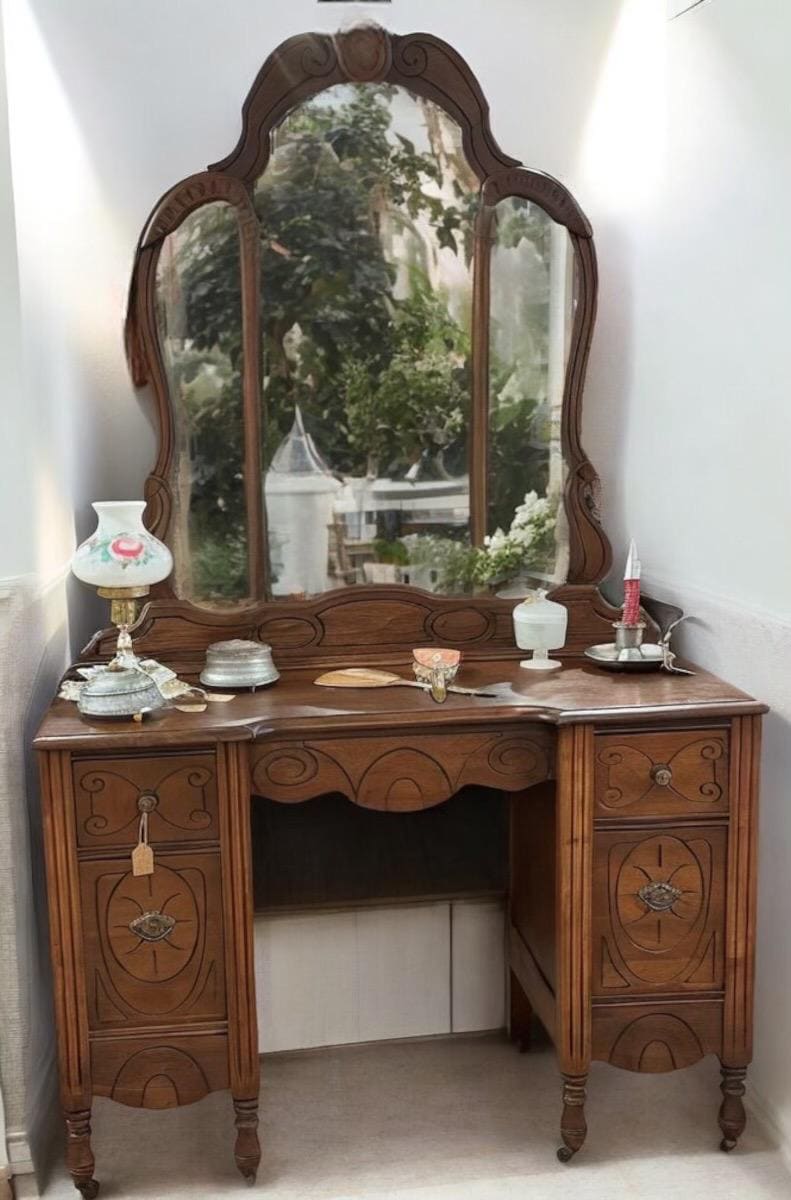 SOLD*** 1920s Vanity With Original Lead Glass Mirror. - Etsy