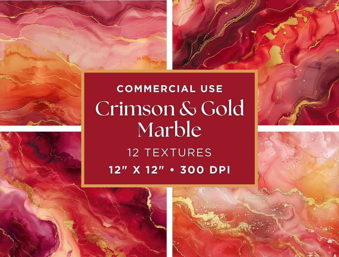 Red and Crimson Digital Papers | Light Gold Glitter Digital Paper | Red ...