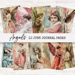 Angel Junk Journal Pages, Printable Digital Ephemera Kit for ...