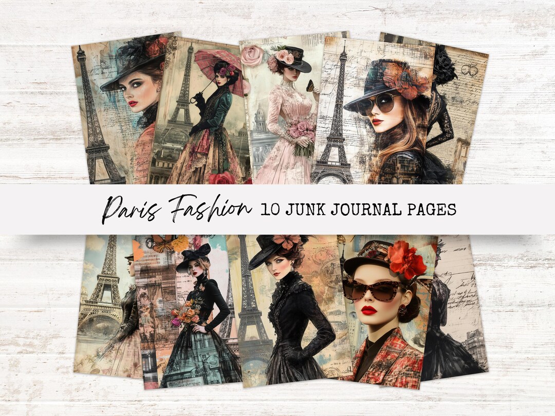 Paris Junk Journal Kit - Printable Crafting Supplies - Vintage Ephemera ...