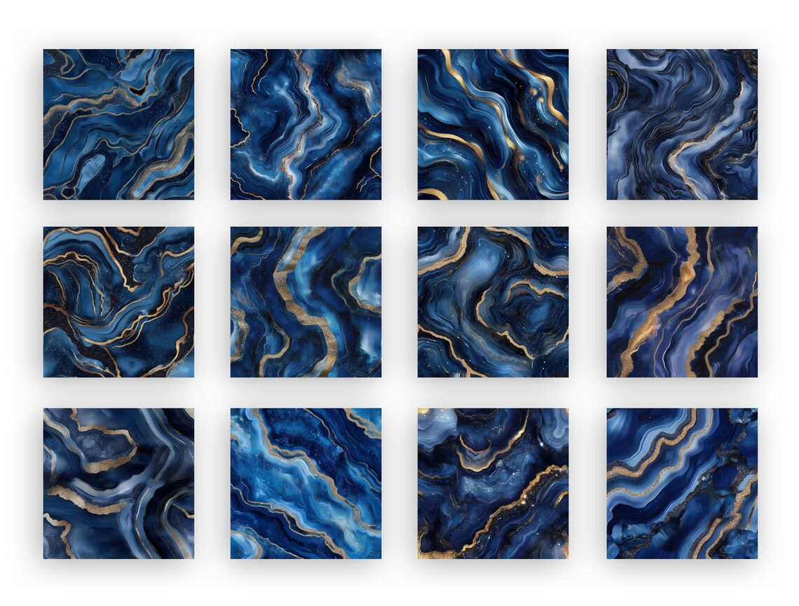 Navy Glitter Digital Paper | Navy Glitter Digital Paper Pack | Seamless ...