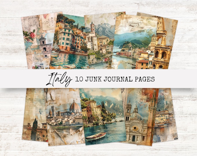 Italy Junk Journal Pages, Vintage Printable Ephemera, Scrapbook ...