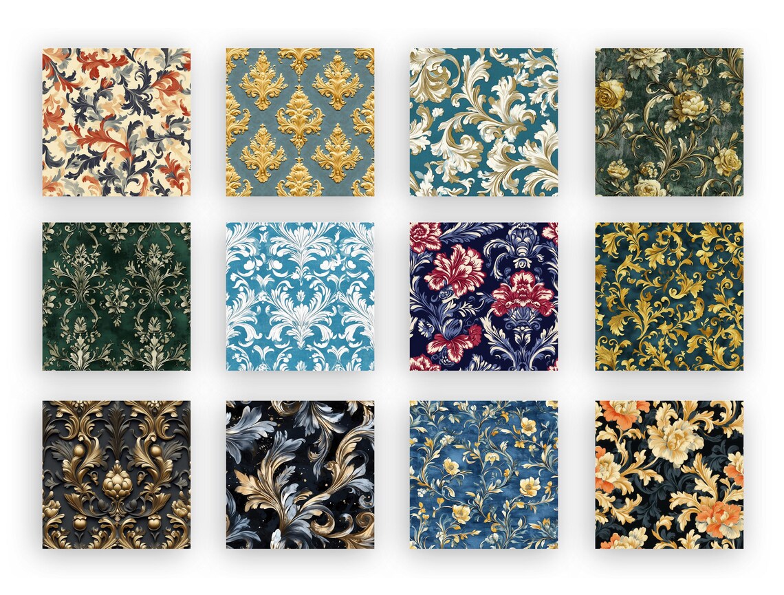 Seamless Printable Baroque Papers Commercial Use Seamless Patterns ...