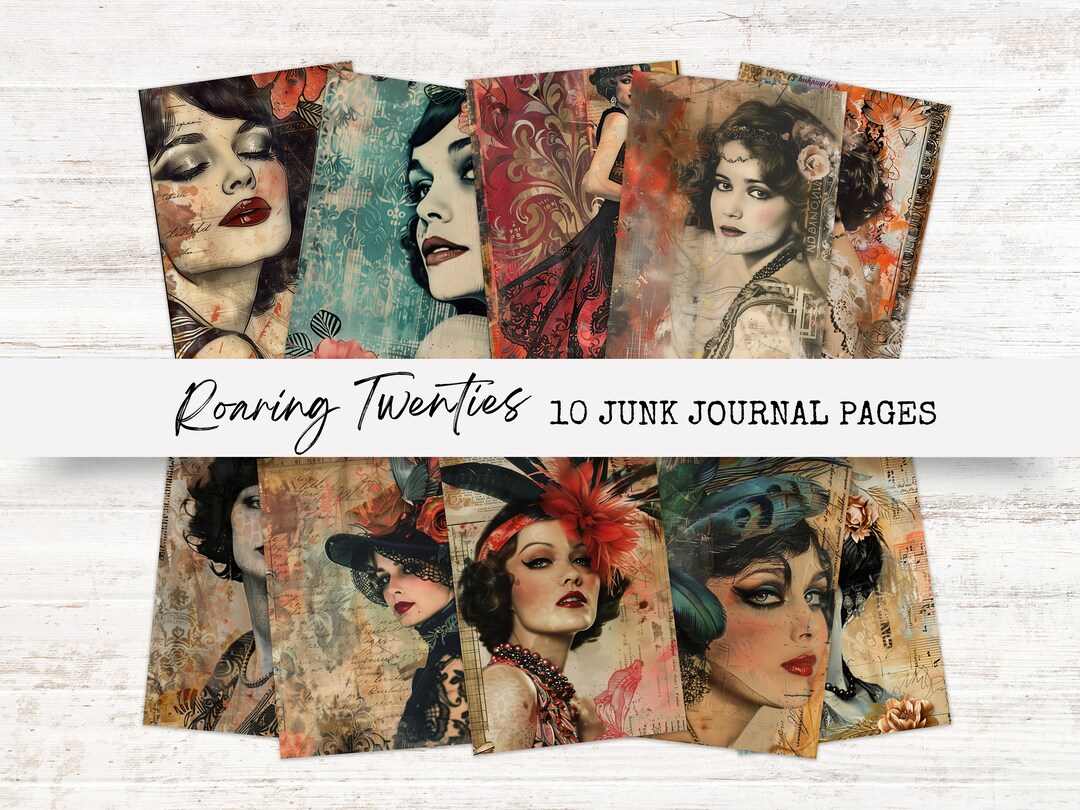 Roaring Twenties Junk Journal | Flapper Journal Pages | Commercial Use ...