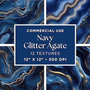 Navy Glitter Digital Paper | Navy Glitter Digital Paper Pack | Seamless ...