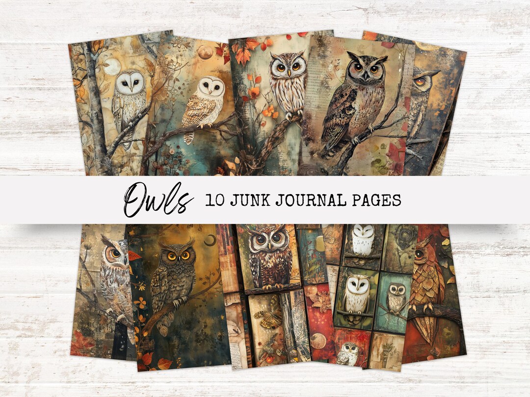 Whimsical Owl Junk Journal | Owl Junk Journal Kit | Fantasy Owl Junk ...