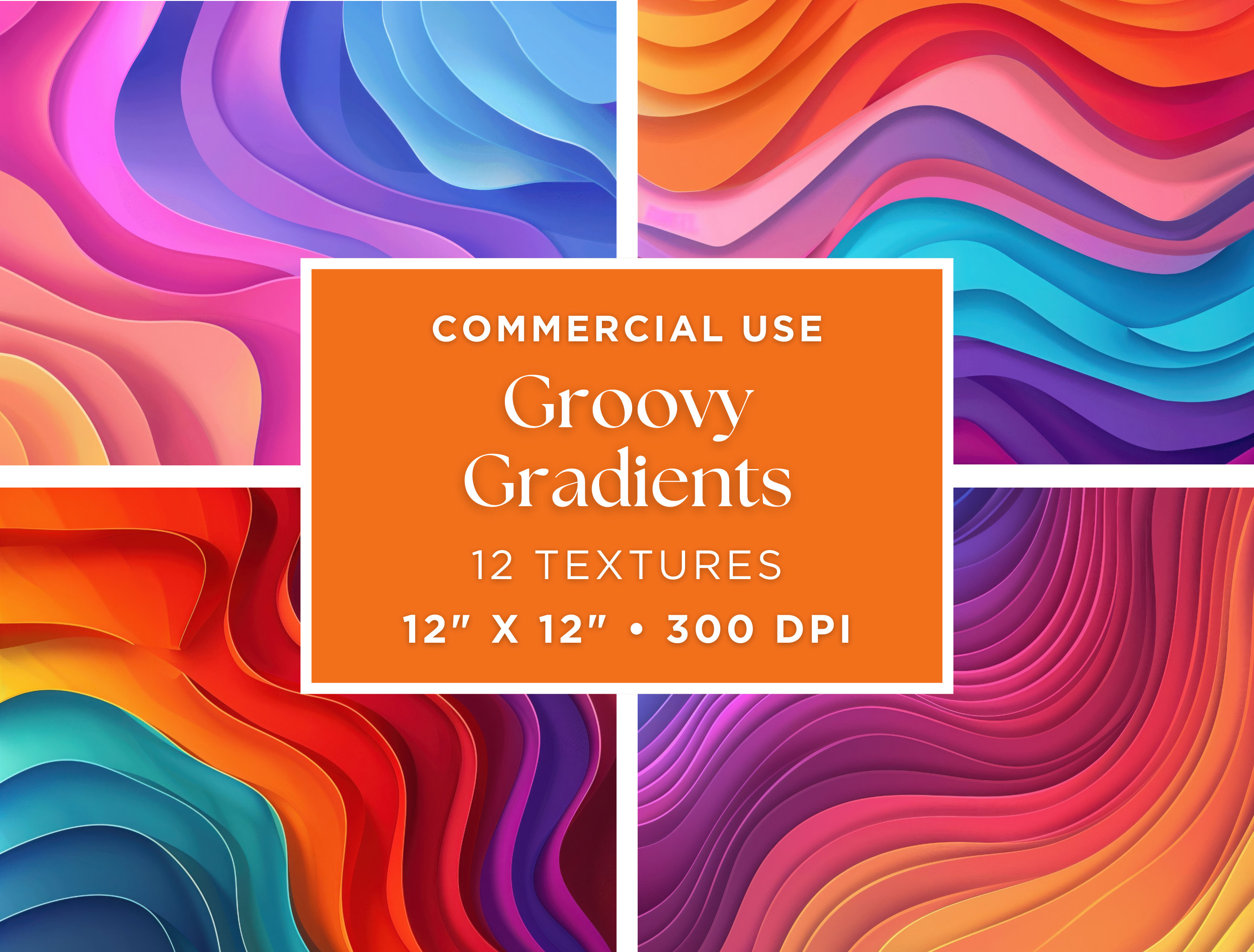 Retro Groovy Digital Papers, Hippie Girl Clipart, Groovy Patterns ...